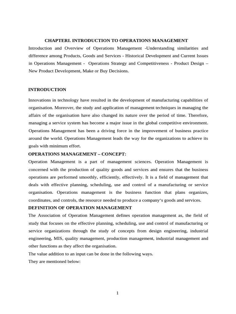 Operation Management | PDF