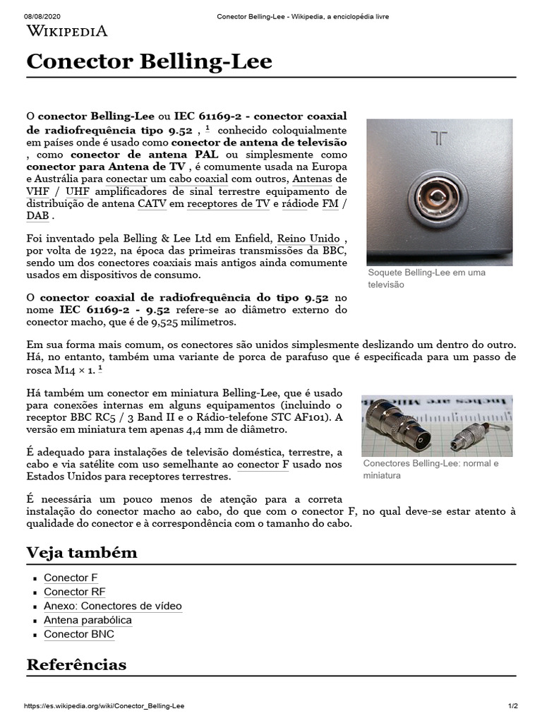 Conector Belling-Lee | PDF
