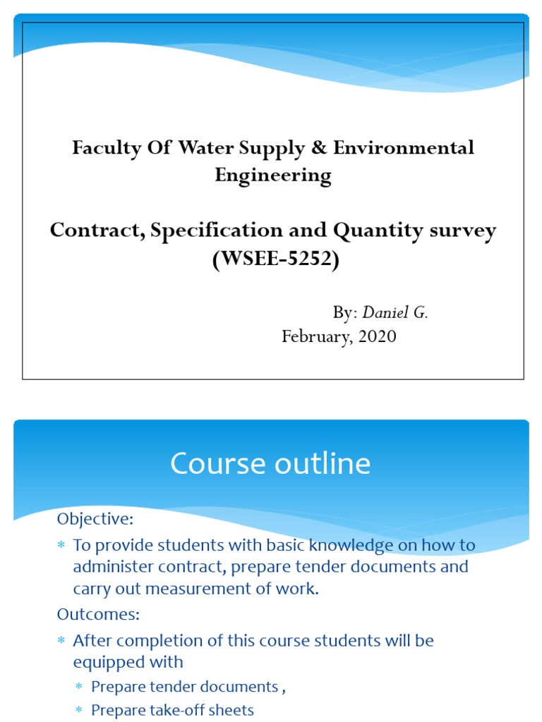 Contract Specification and Quantity Survey | PDF | Breach Of Contract | Specification (Technical ...