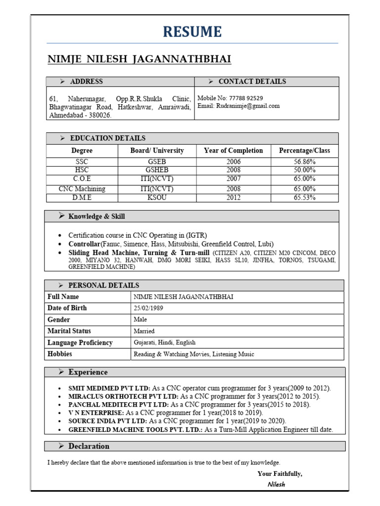 Nilesh Resume | PDF