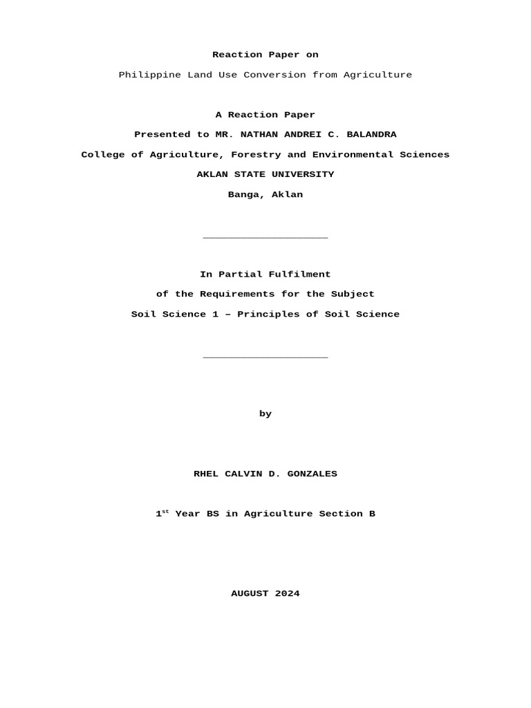 Reaction Paper | PDF