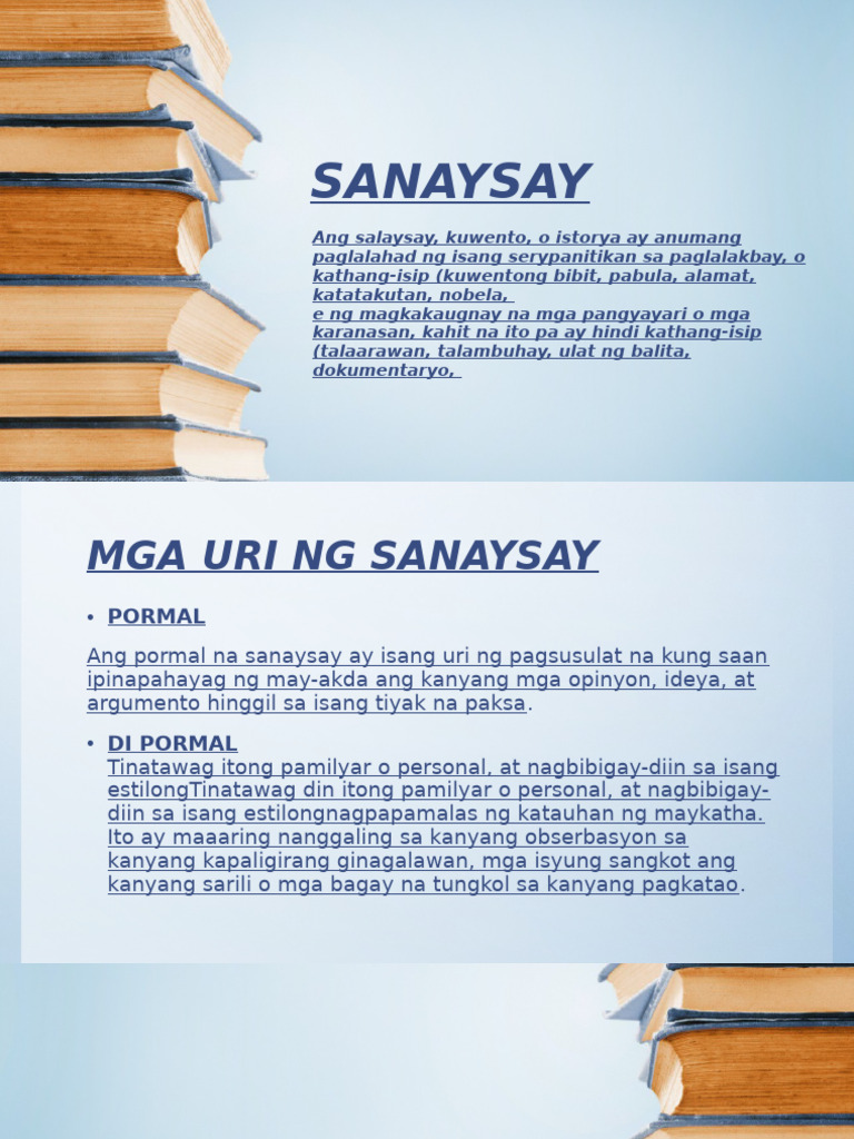 Sanaysay Filipino | PDF