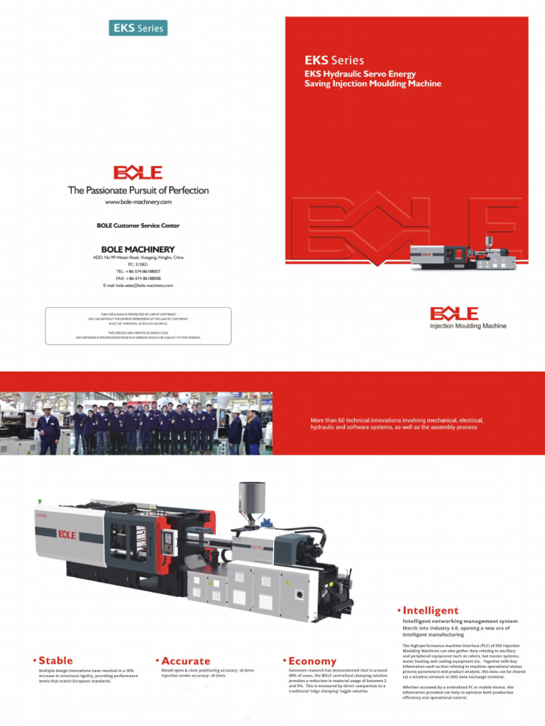 伯乐注塑机EKS Driven Injection Moulding Machine Specification Sheet 2020 | PDF