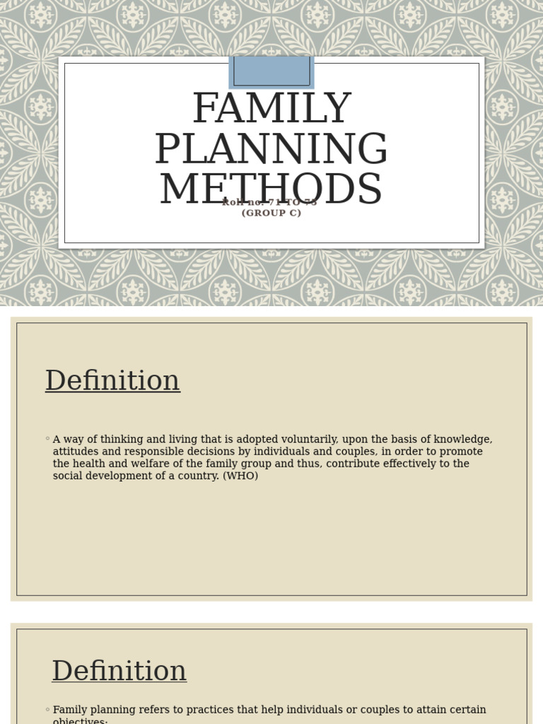 Family Planning Methods | PDF