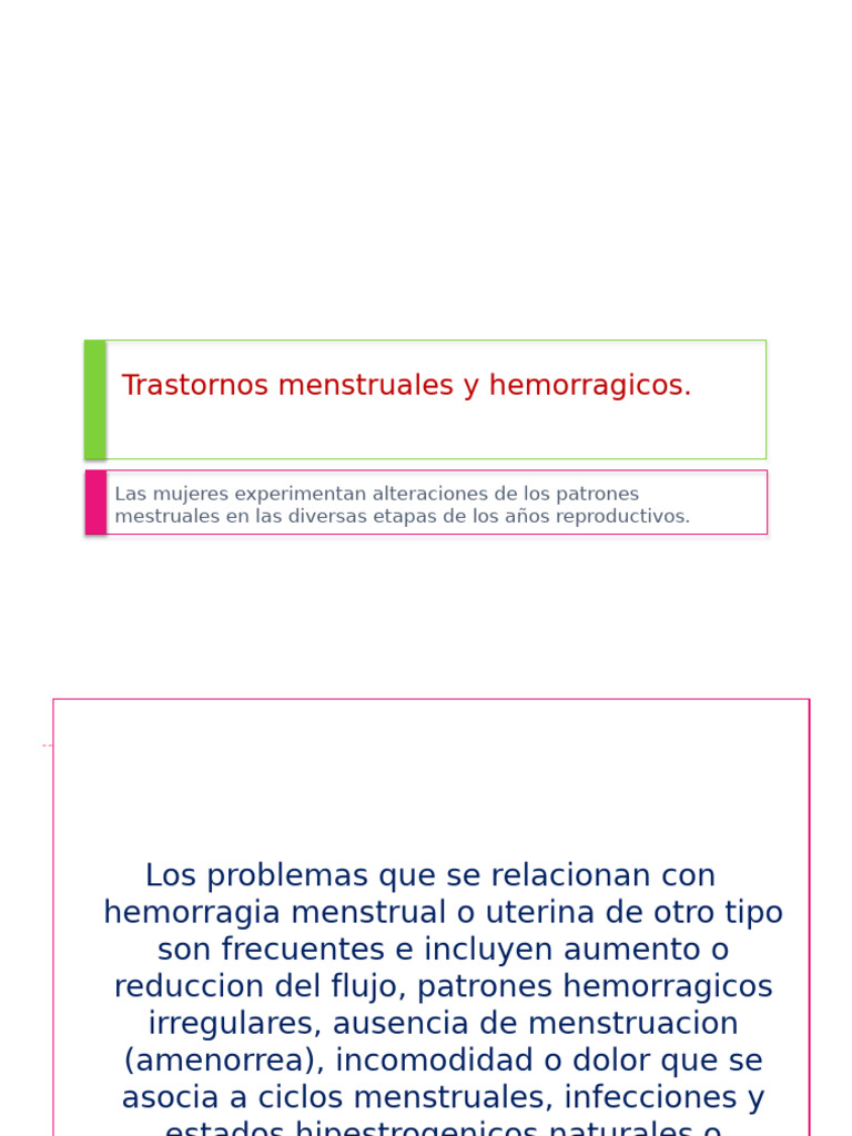 Trastornos Menstruales y Hemorragicos | PDF