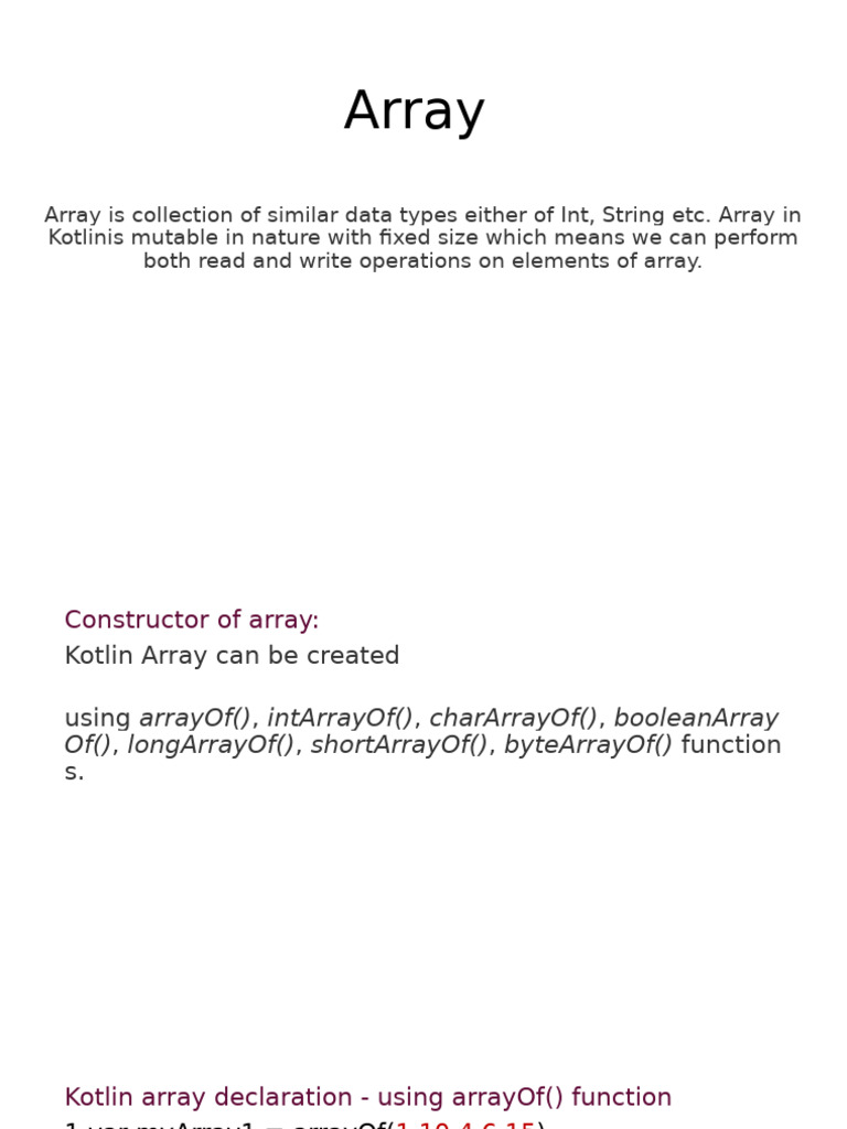 Array | PDF