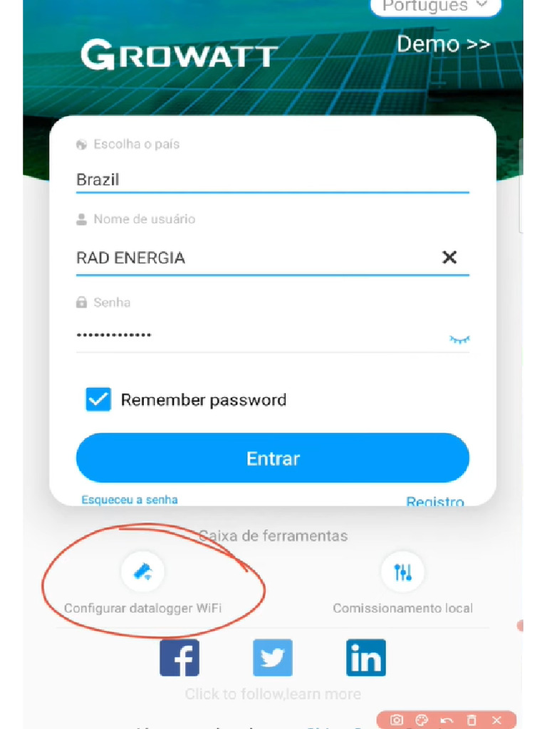 Configuracao Monitoramento Growatt - Nos | PDF