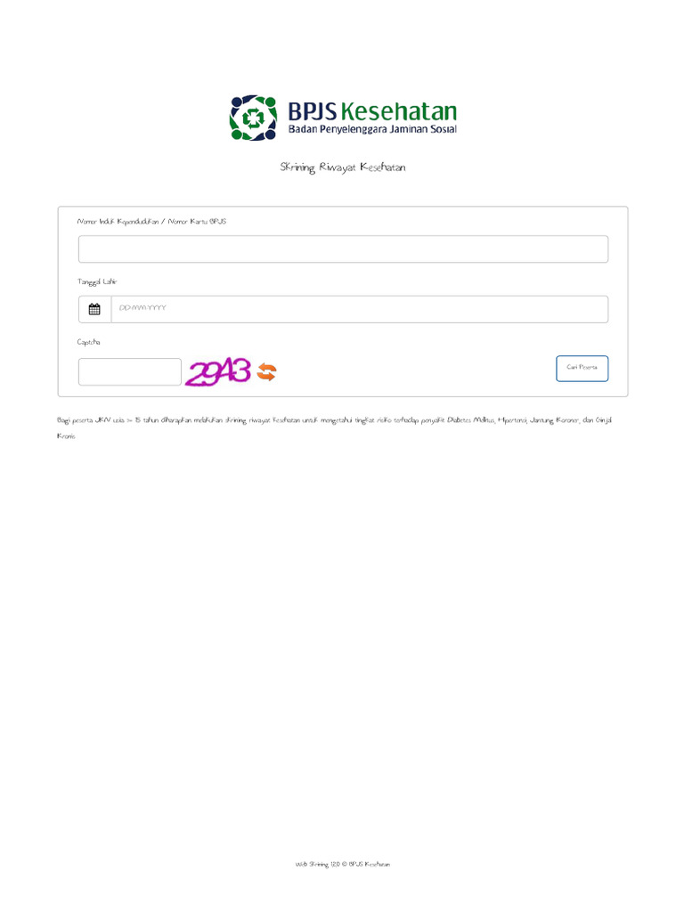Web Skrining BPJS Kesehatan | PDF