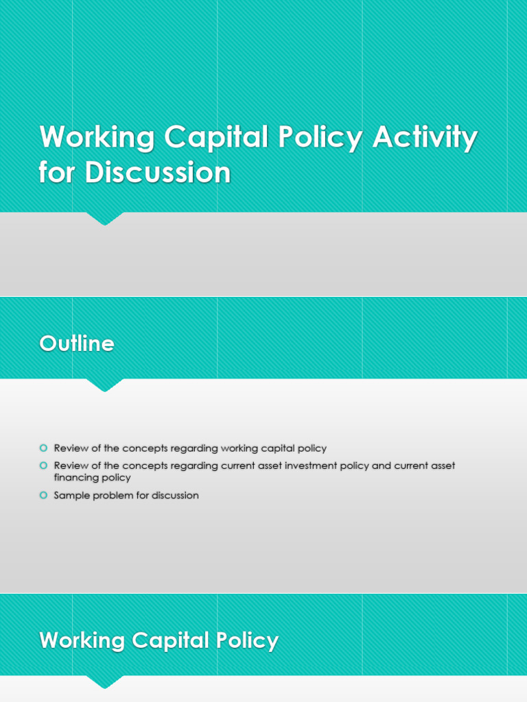 Working Capital Policy | PDF