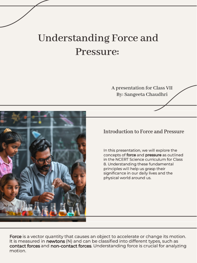 Understanding Force and Pressure - Class8 Science | PDF Understanding Force and Pressure - Class8 Science | PDF