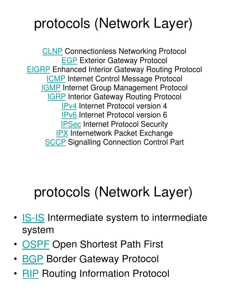 Protocols Network Layer Pdf