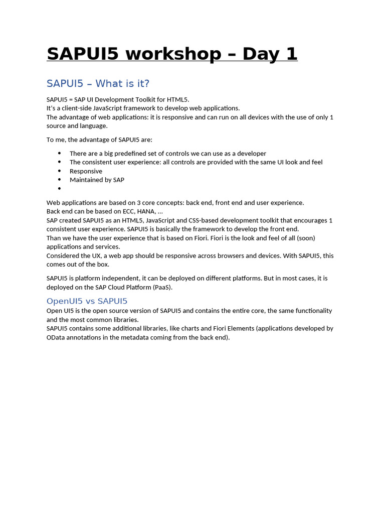 Sapui5 Workshop Pdf