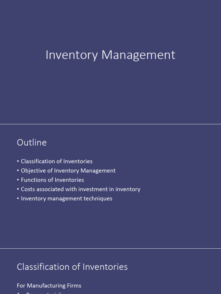 Inventory Management | PDF