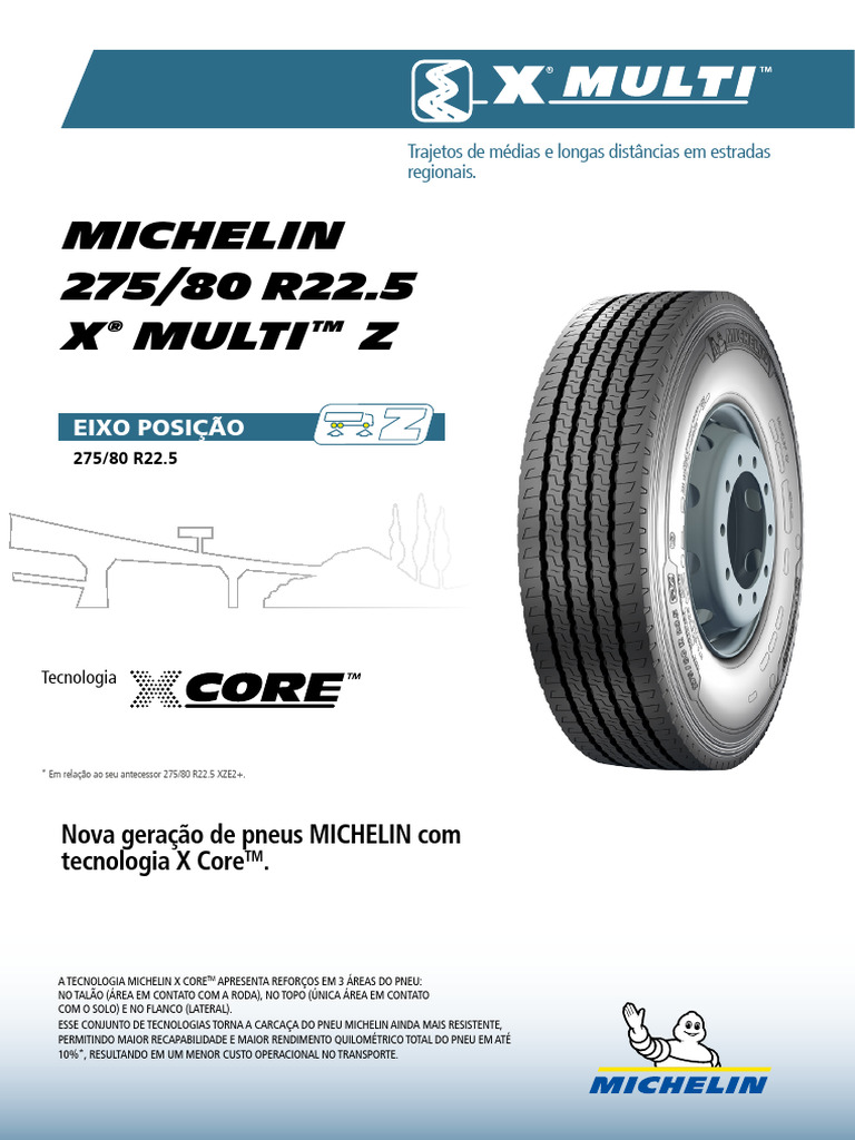 Folheto - Michelin - 275 80 R 22.5 - X MULTI Z | PDF