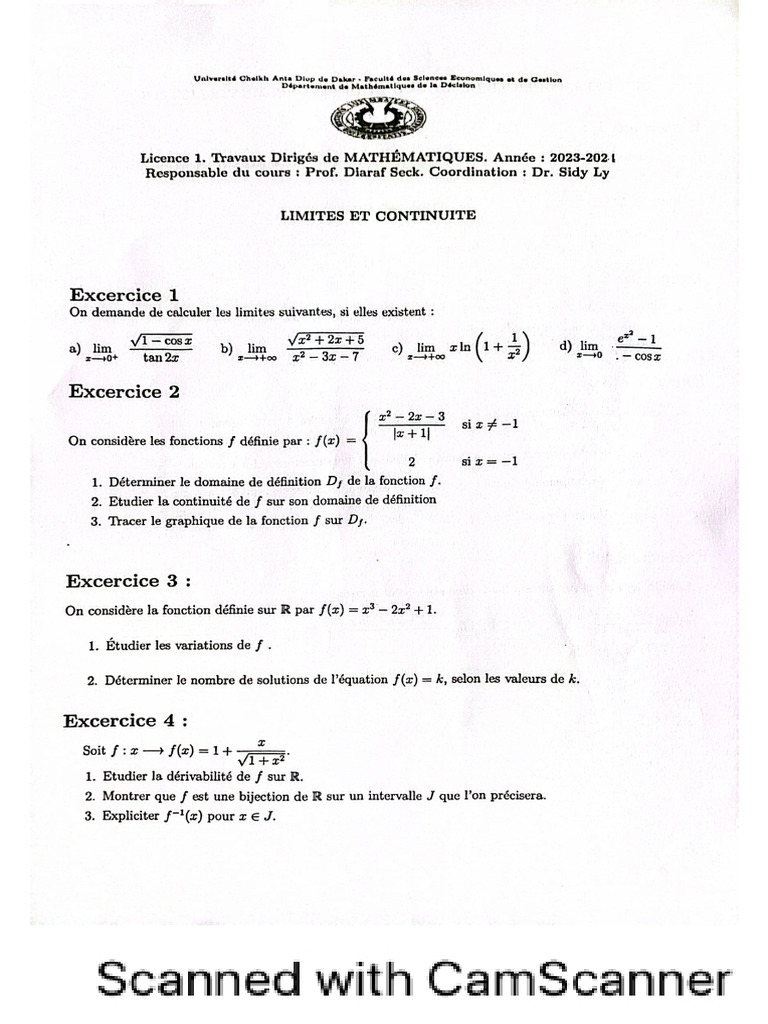 TD 1 Math | PDF