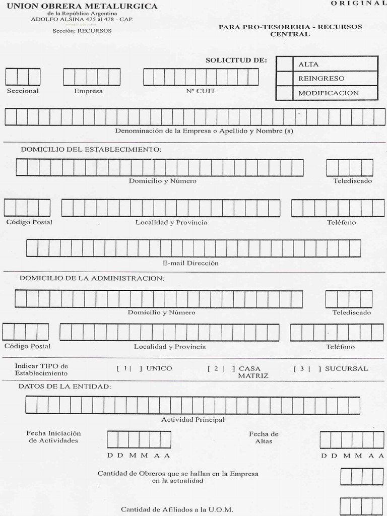 Formulario Alta | PDF