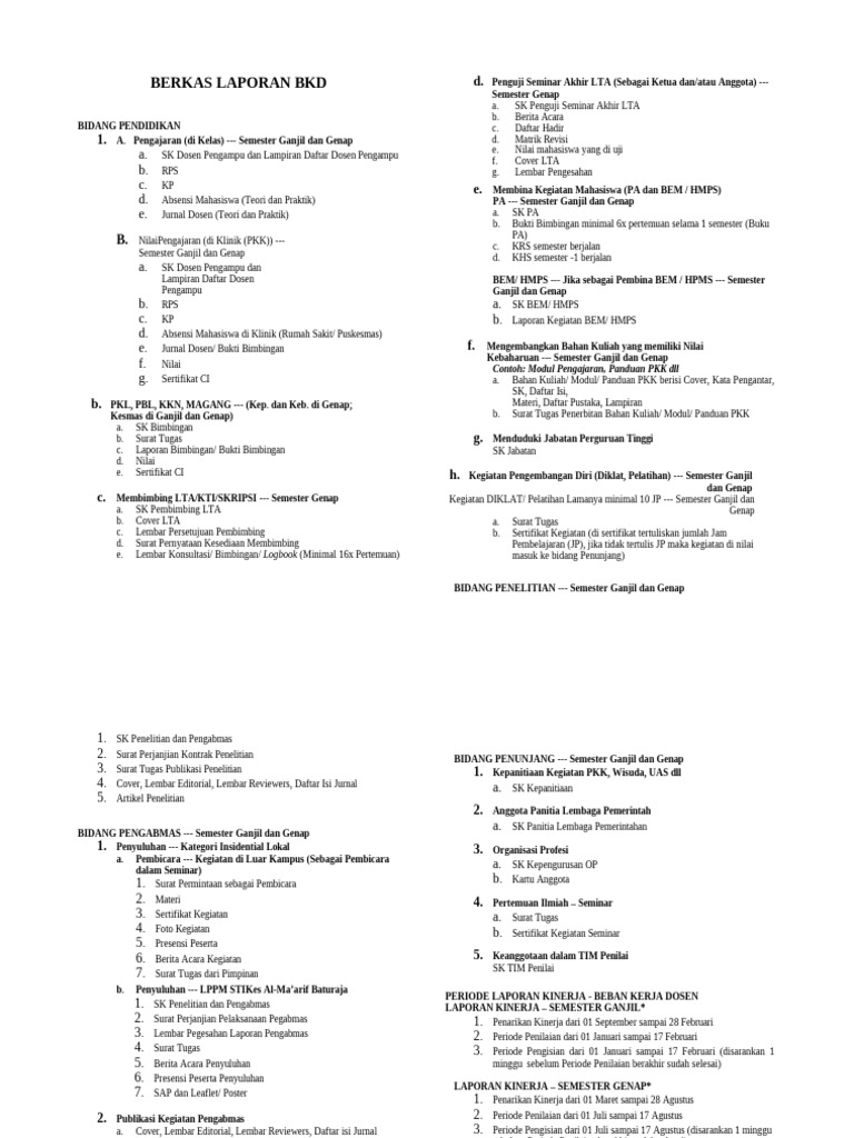 Kelengkapan BKD | PDF
