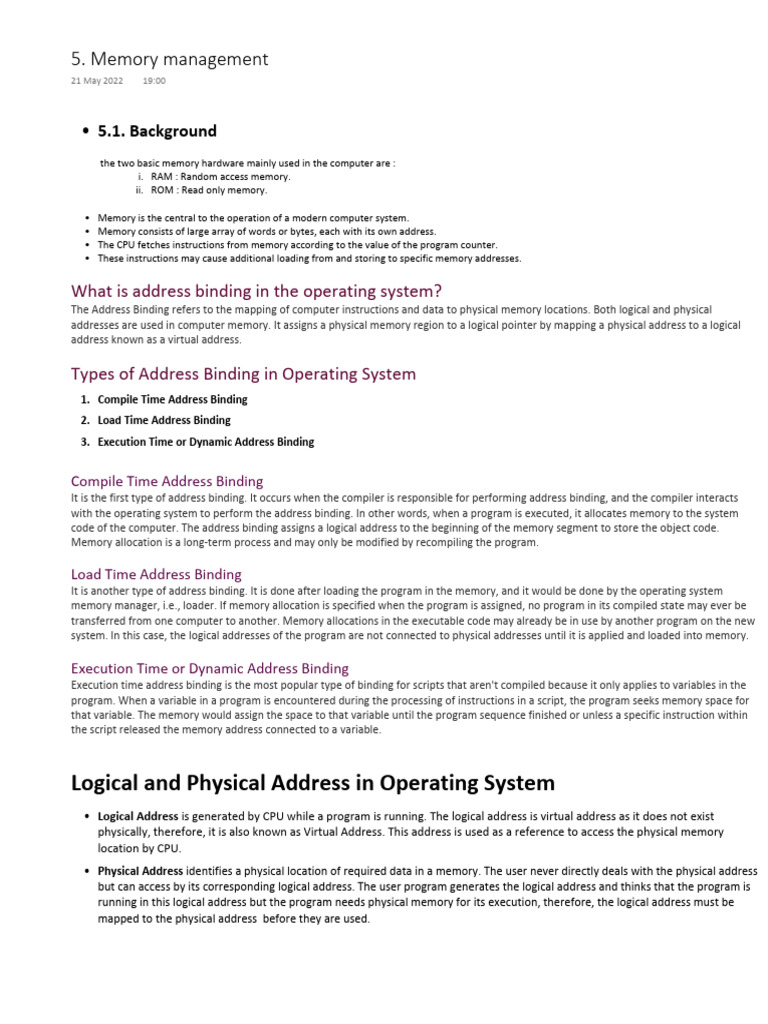 Memory Management | PDF