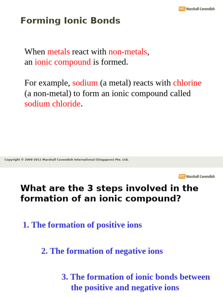 Forming Ionic Bonds | PDF