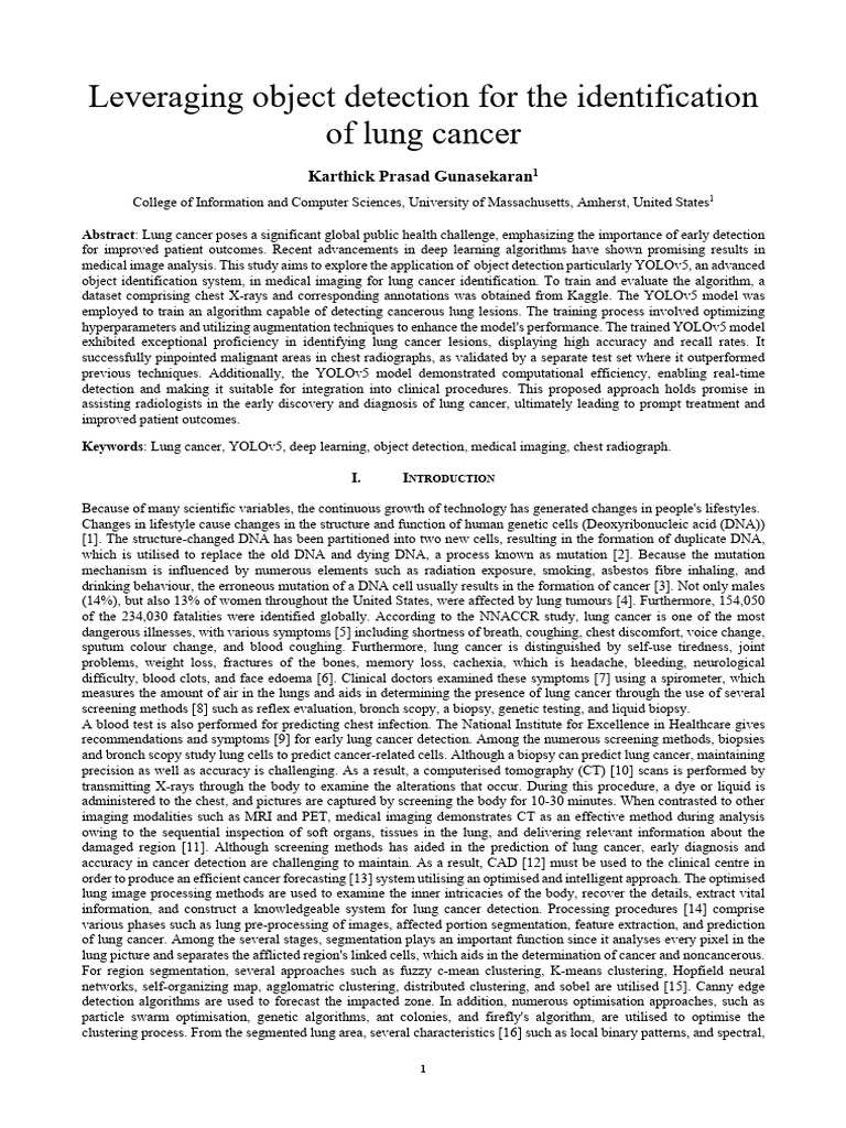 Leveraging Object Detection For The Identification of Lung Cancer | PDF