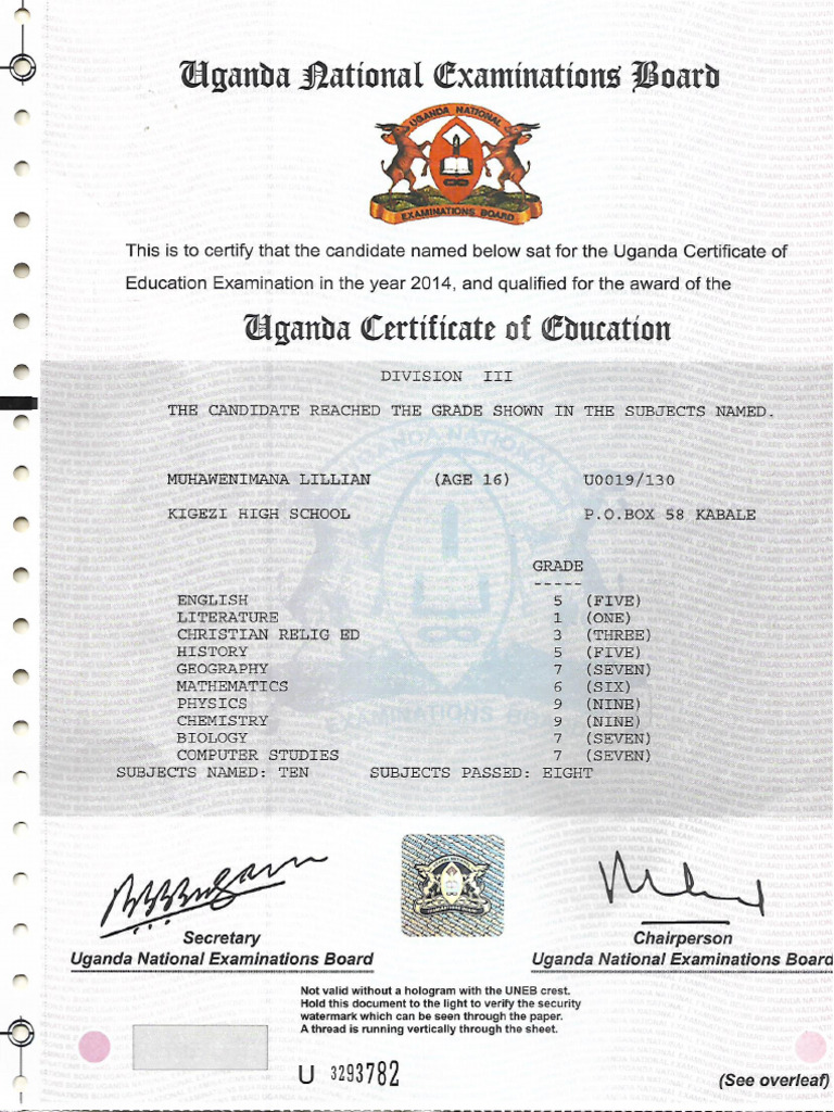 Uce Certificate | PDF