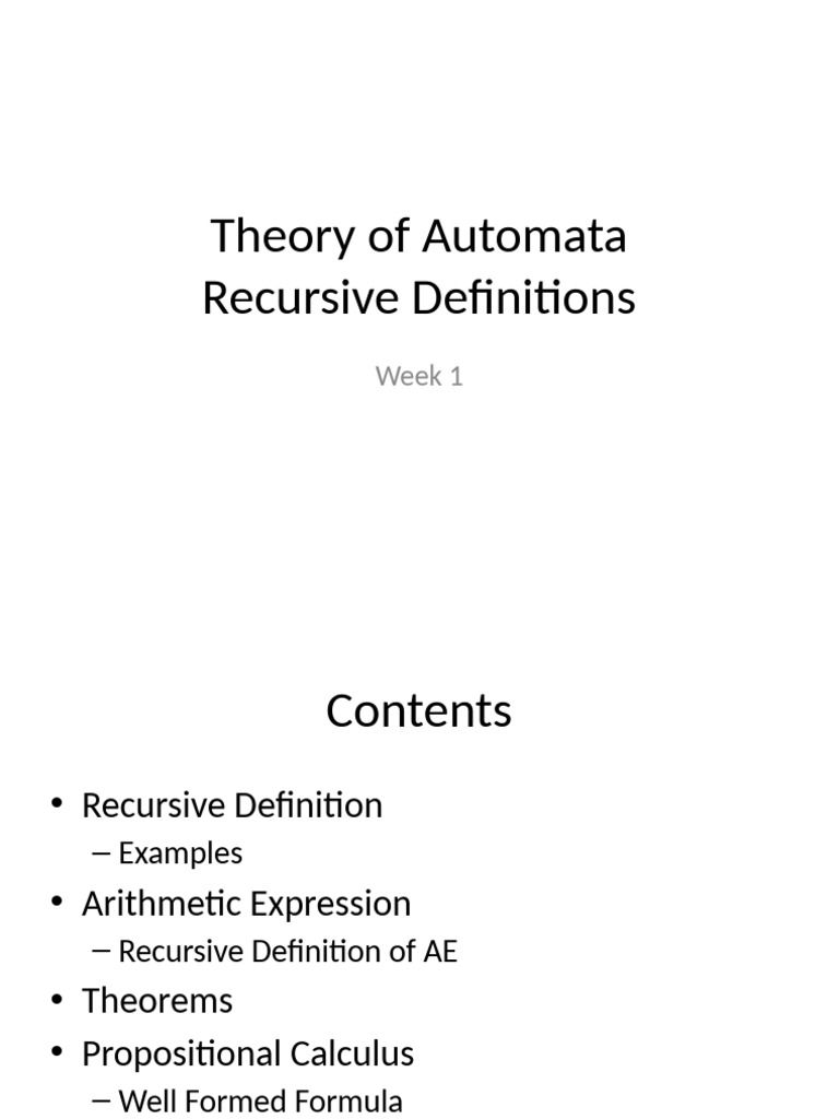 Lec 01-Recursive Definitions | PDF