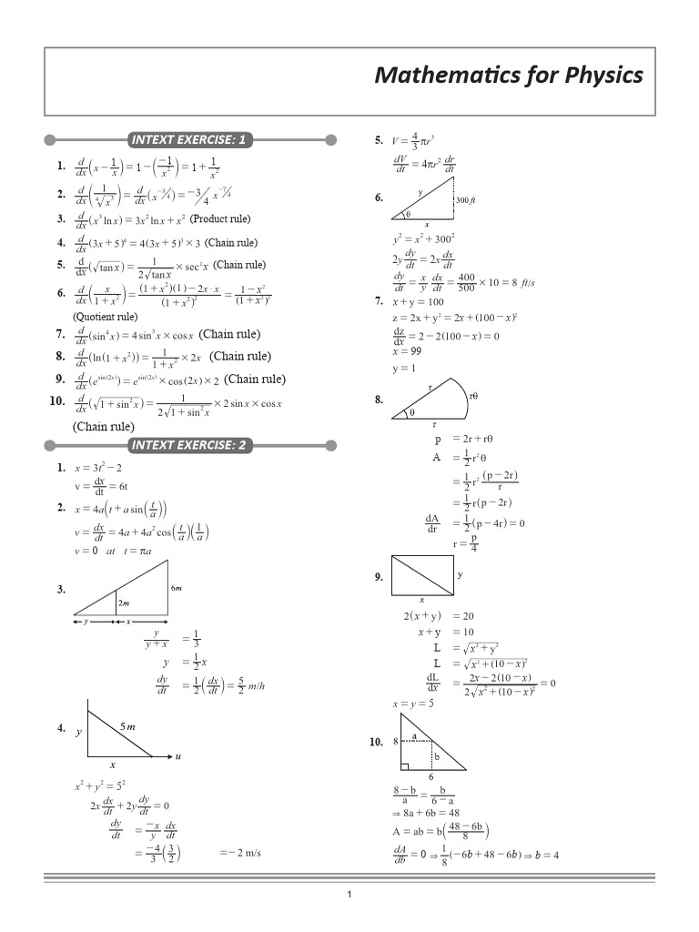 Physics Solutions - Module 1 & 2 | PDF