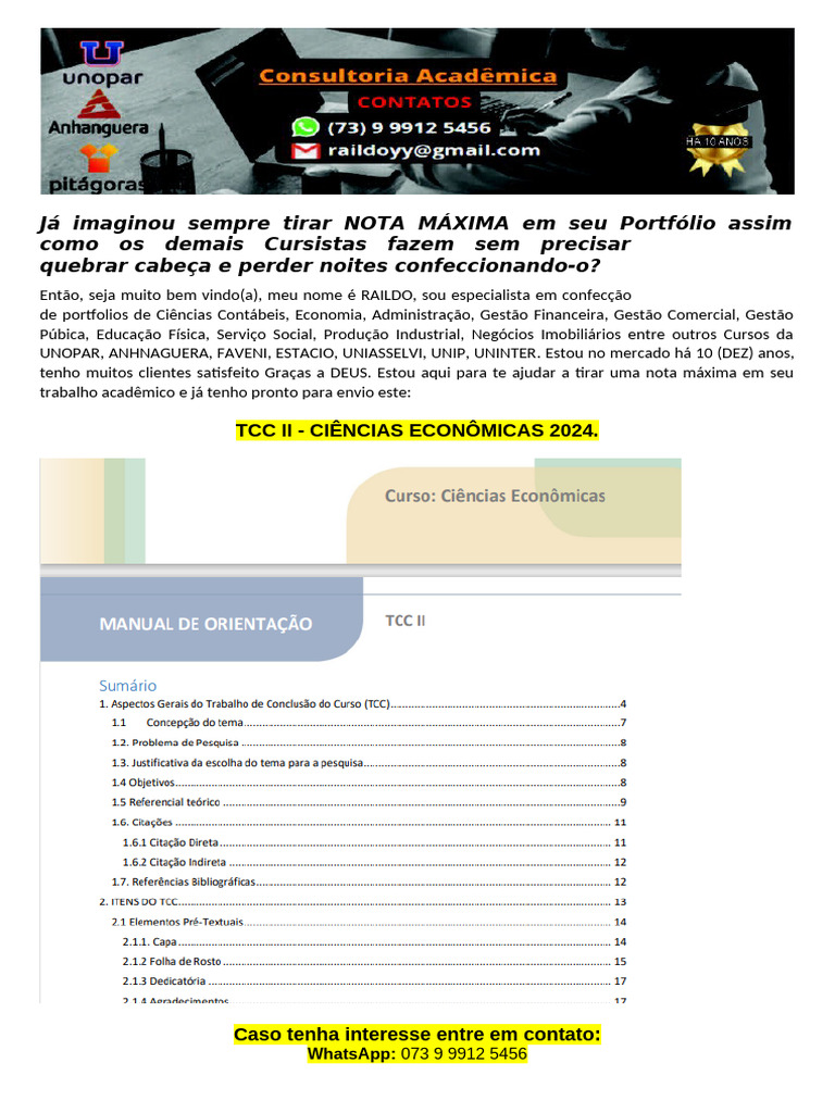 Tcc II - Ciências Econômicas 2024. | PDF