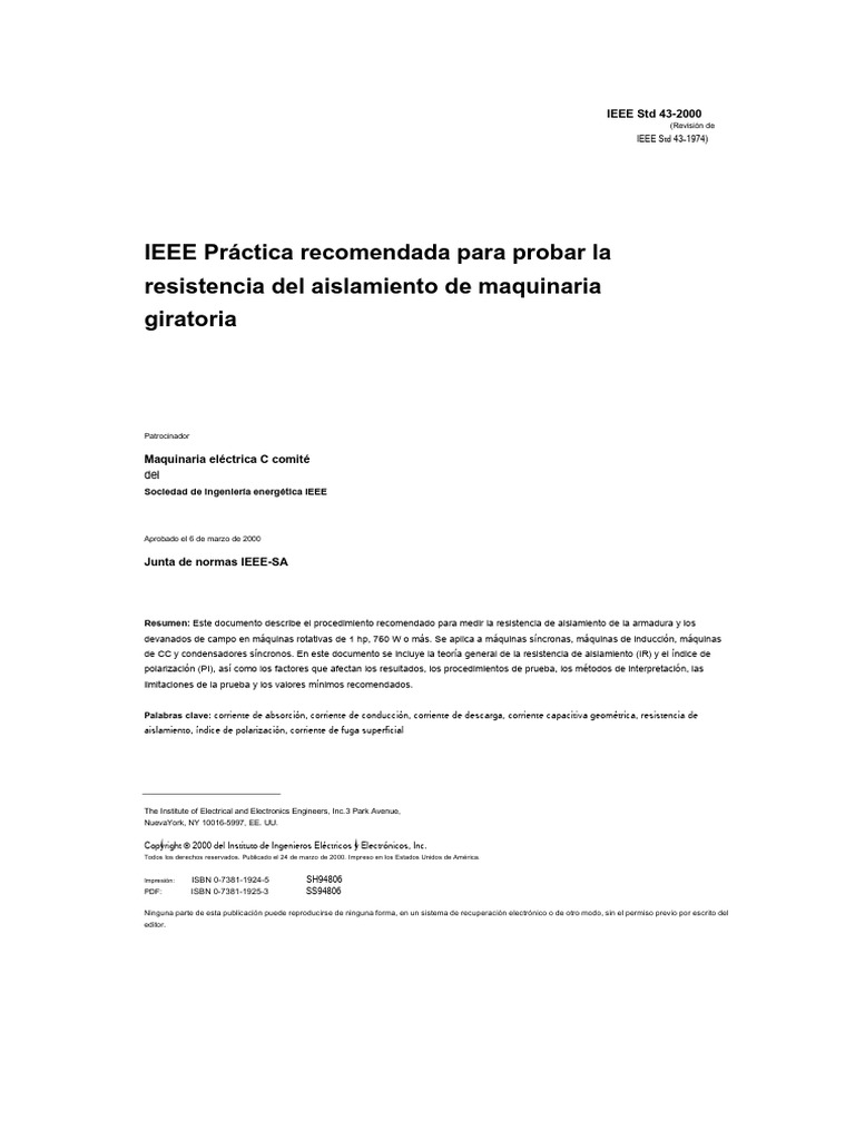 Ieee 43-2000 | PDF