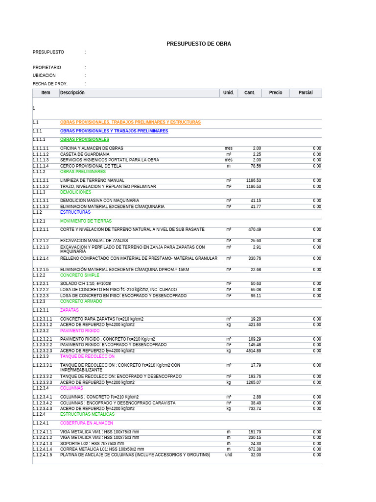 PP - Adecuacion de Area para Almacen de Materiales | PDF