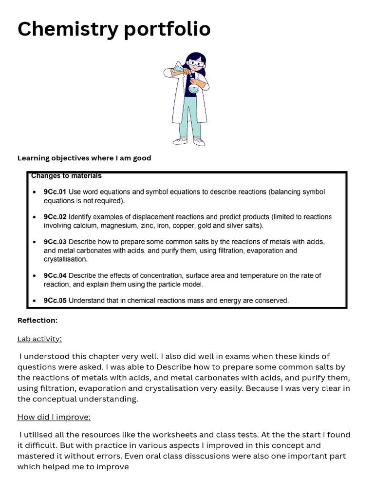 Chemistry Portfolio | PDF
