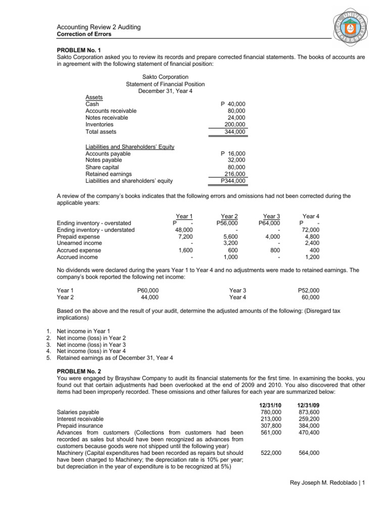 02 Correction of Errors | PDF