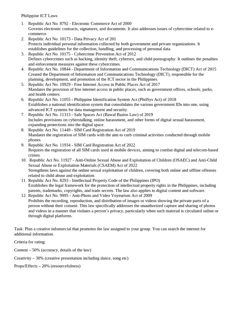 Philippine ICT Laws | PDF