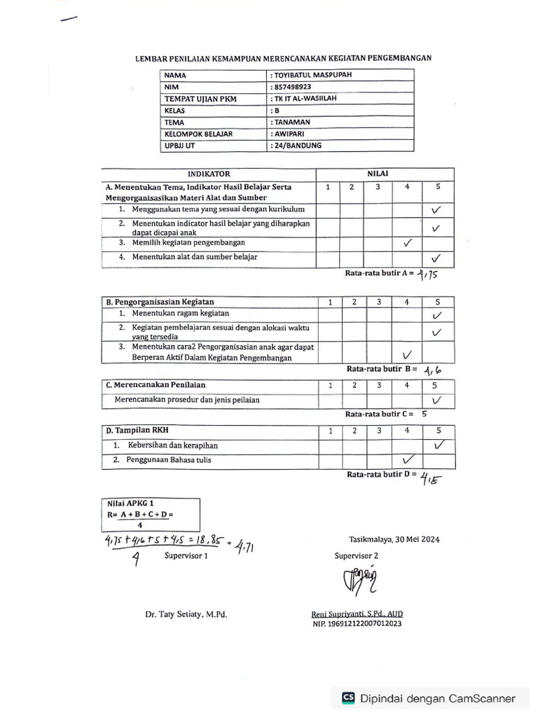 Penilaian Apkg Praktik Ujian | PDF