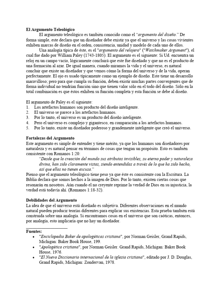 El Argumento Teleológico | PDF