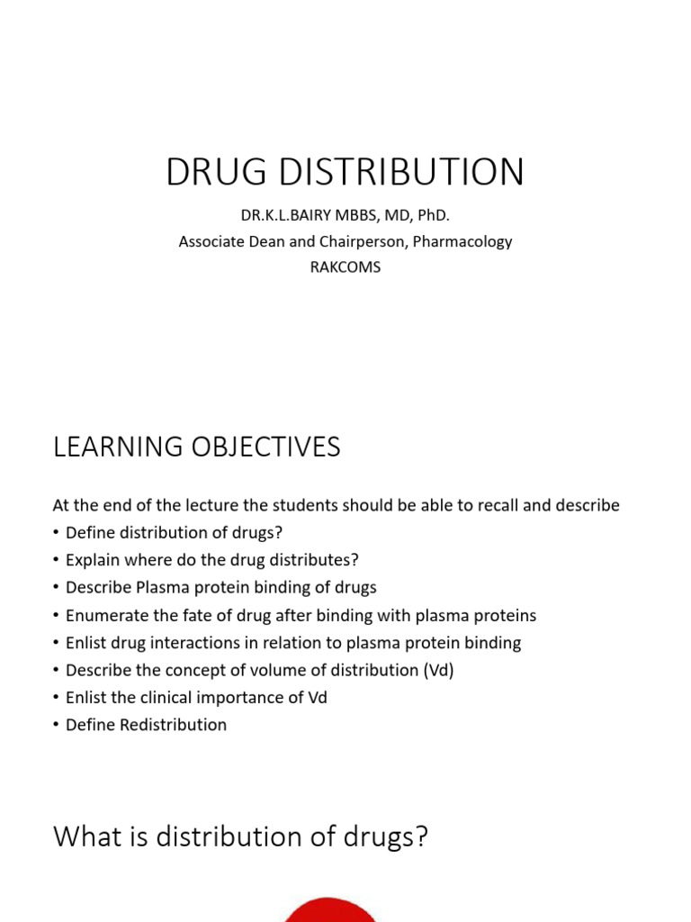 Drug Distribution | PDF | Pharmacology | Drugs