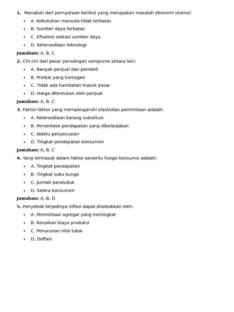 Soal PGK Ekonomi | PDF