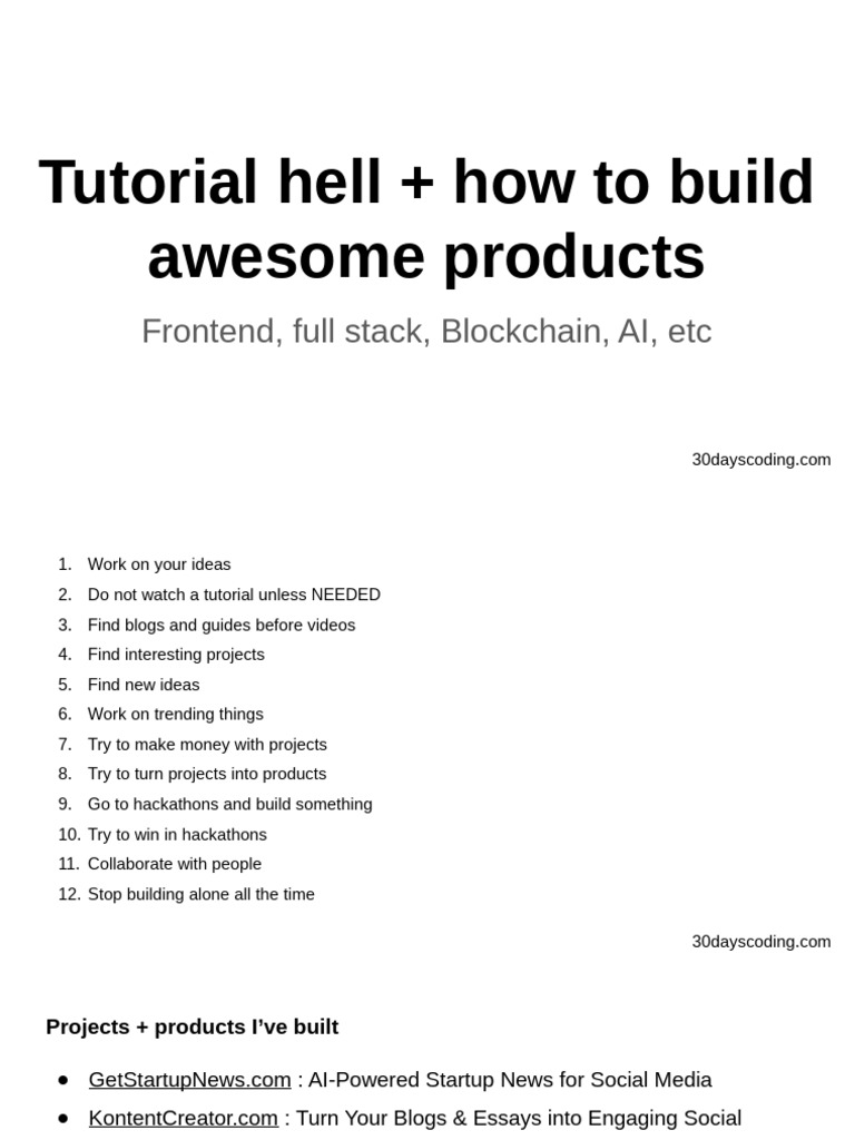 Build Awesome Coding Projects | PDF