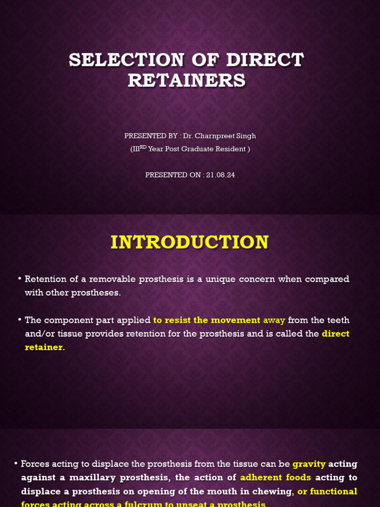 Selection of Direct Retainers | PDF
