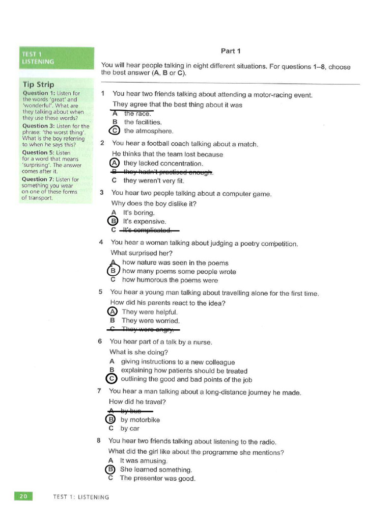 Practice - Test - Plus - 2 - Test 1 Listening | PDF