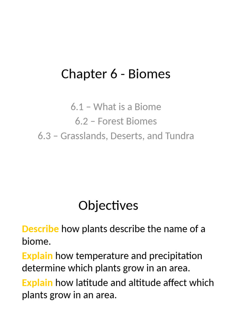 Chapter 6 - Biomes PowerPoint | PDF