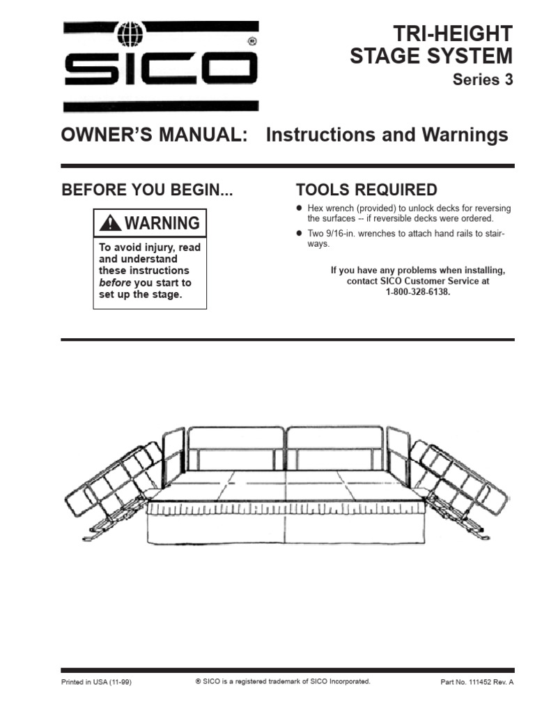 111452-A Owners Manual Tri-Height Stage System | PDF
