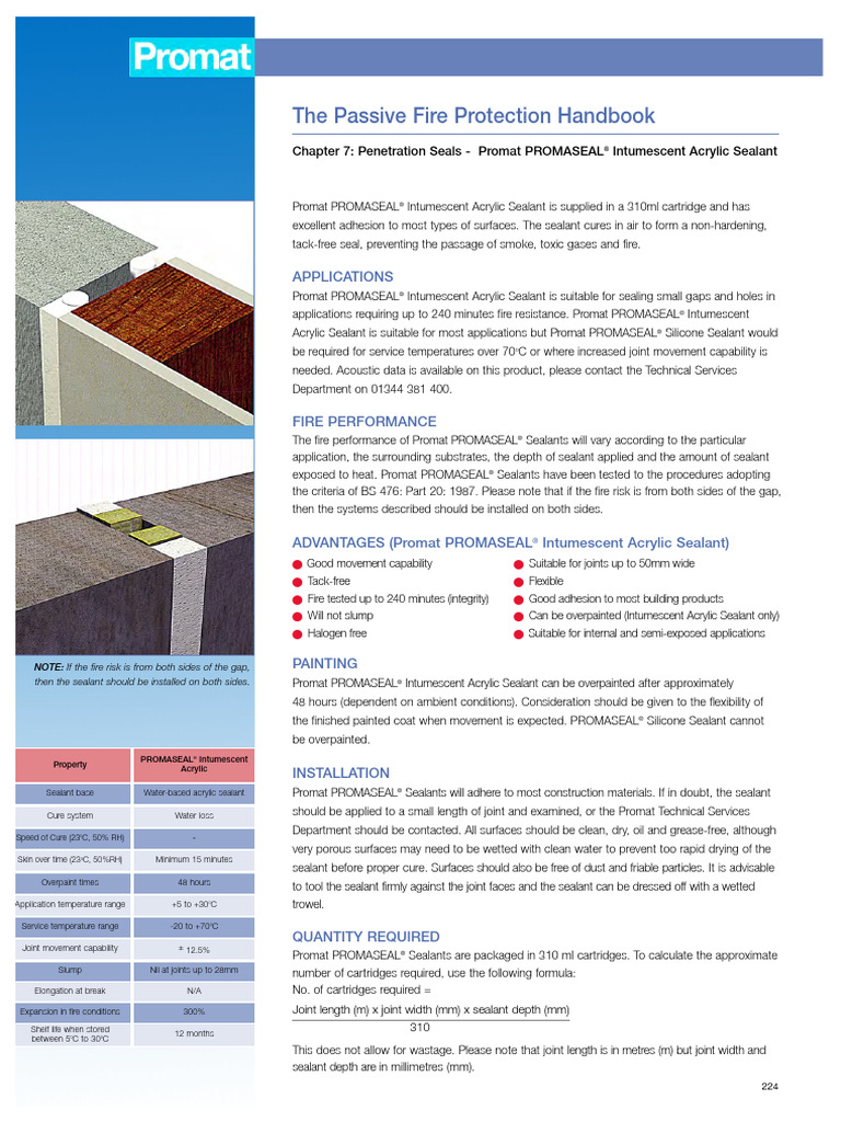 Promat PROMASEAL - Technical Data Sheets | PDF