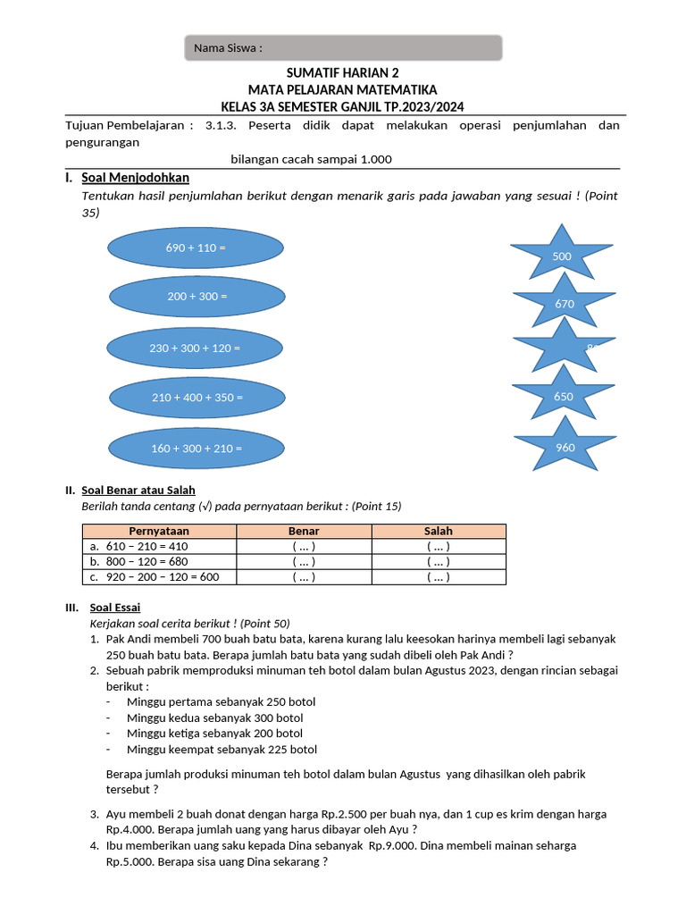 Sumatif 2 Matematika | PDF