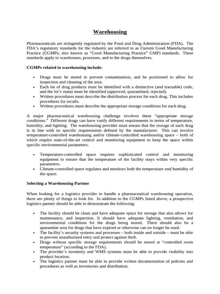 Warehousing | PDF | Warehouse