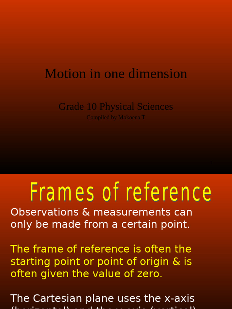 Motion-In-One-Dimension (Grade 10 Physical Sciences Notes) | PDF