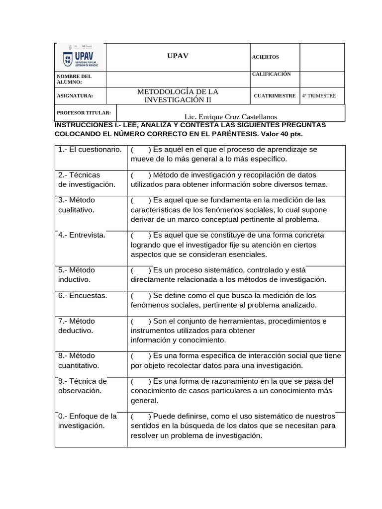 Examen Met Inv Ii | PDF