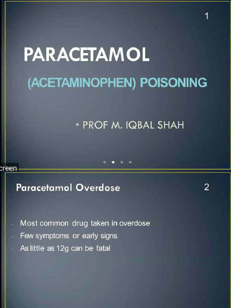 Acetaminophen - Paracetamol Poisoning Med | PDF