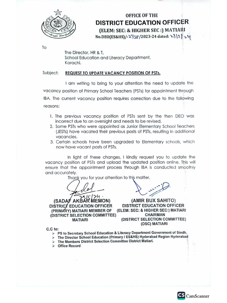 Revised List Matiari | PDF