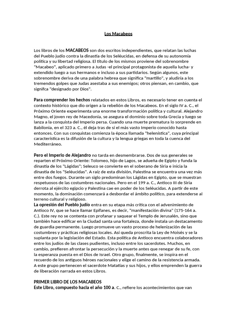 Libro de Los Macabeos | PDF